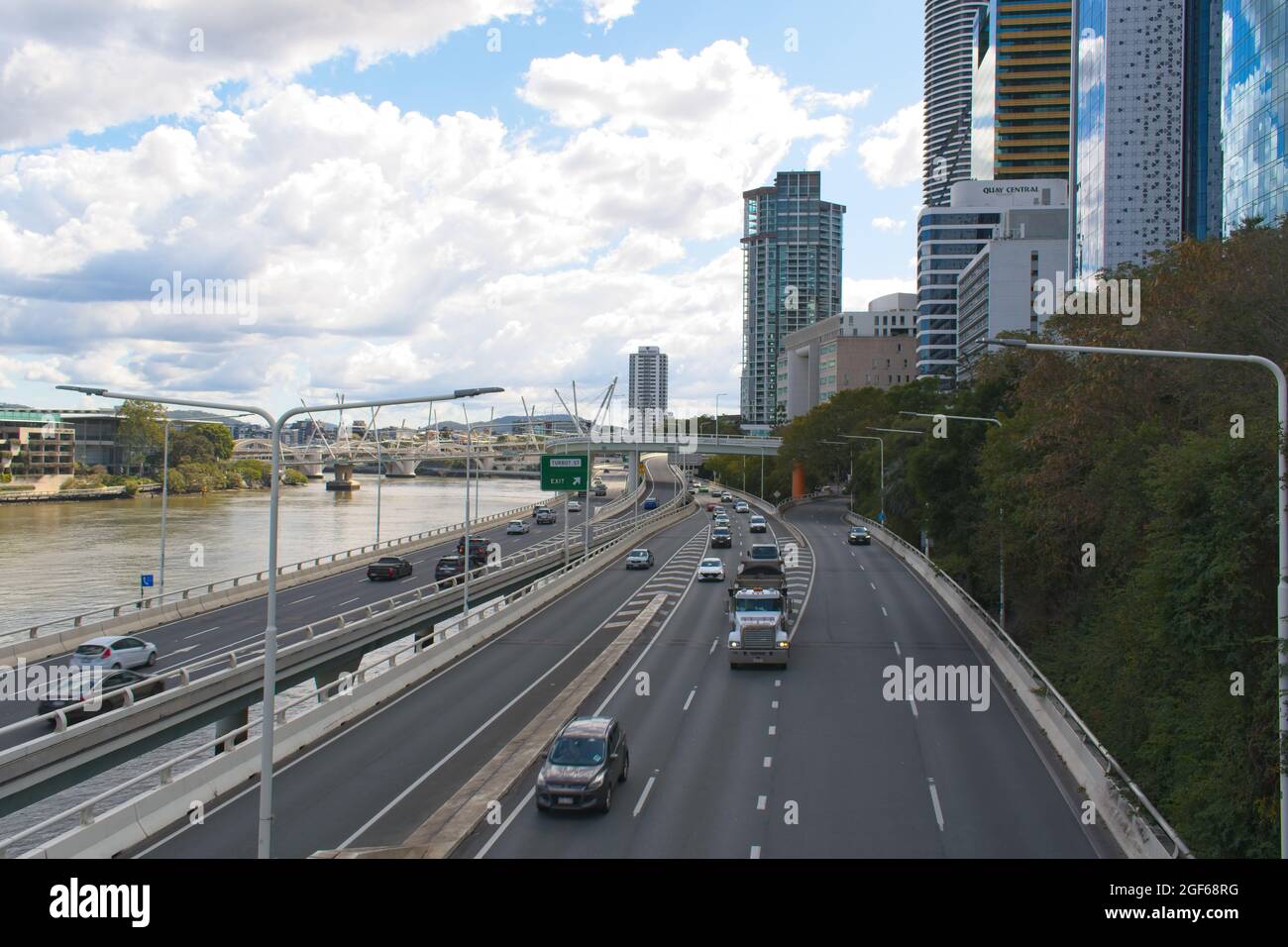 Multilevel highway in downtown Brisbane Stock Photo - Alamy