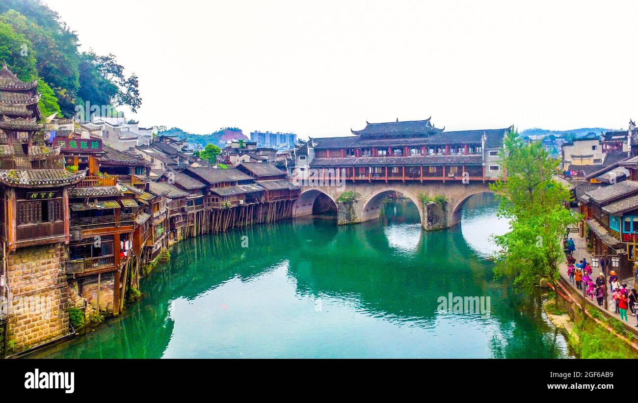 Fenghuang ancient town in Hunan province China Stock Photo - Alamy