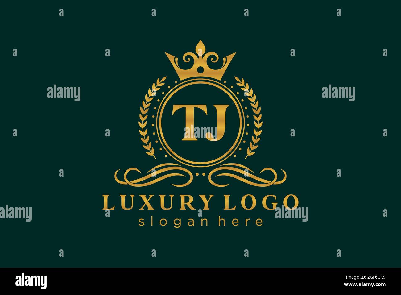 TJ Letter Royal Luxury Logo template in vector art for Restaurant ...