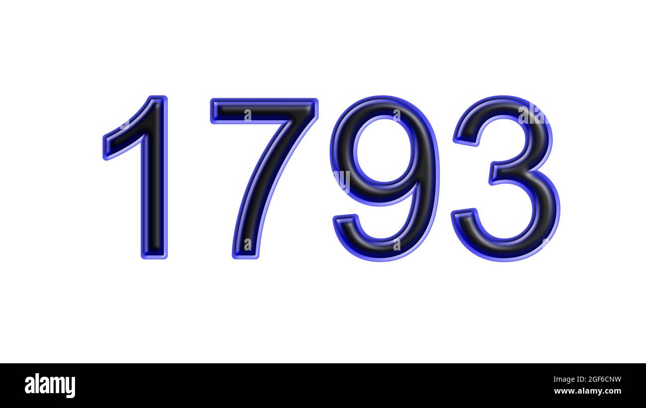 blue 1793 number 3d effect white background Stock Photo - Alamy