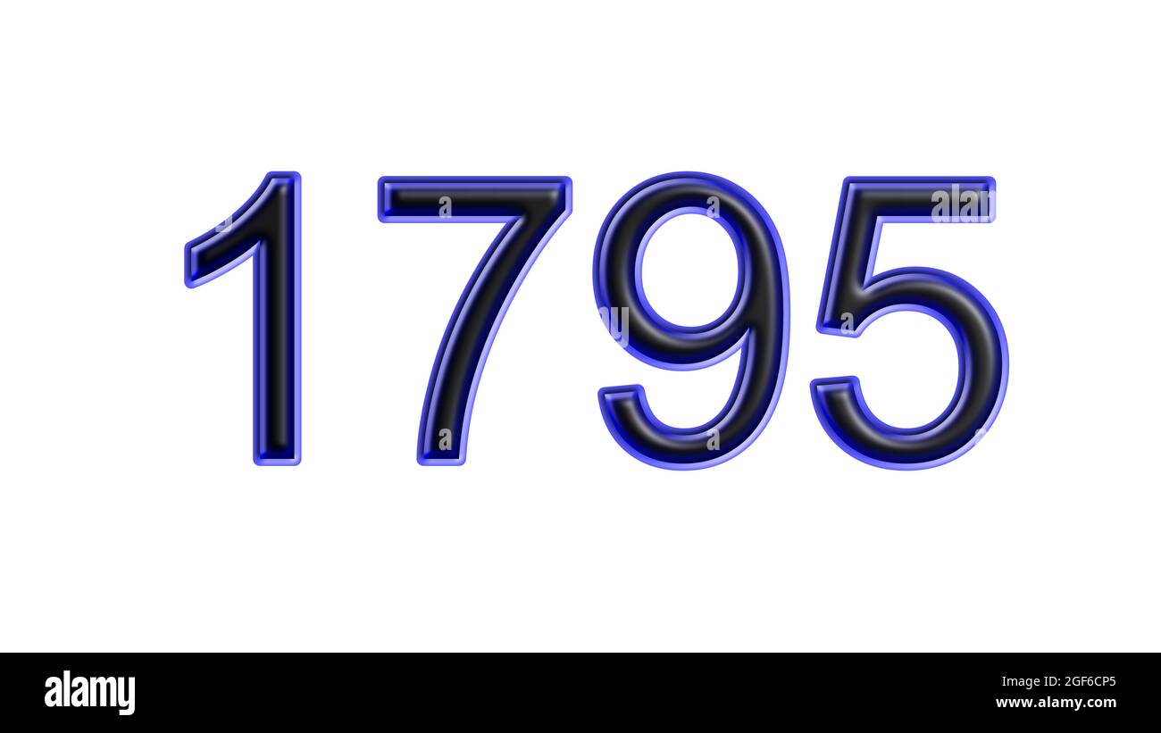 blue 1795 number 3d effect white background Stock Photo - Alamy