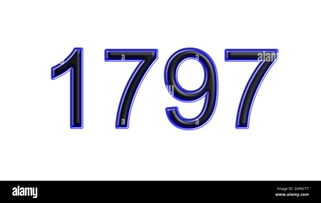 blue 1797 number 3d effect white background Stock Photo - Alamy