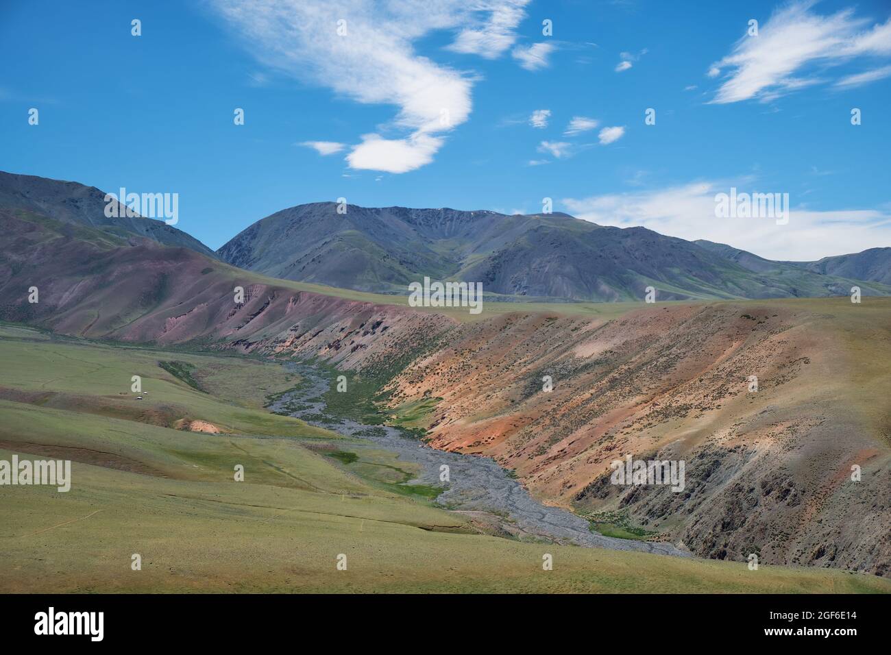 Mountain mongolian natural landscape. Natural boundary Tsagduult ...