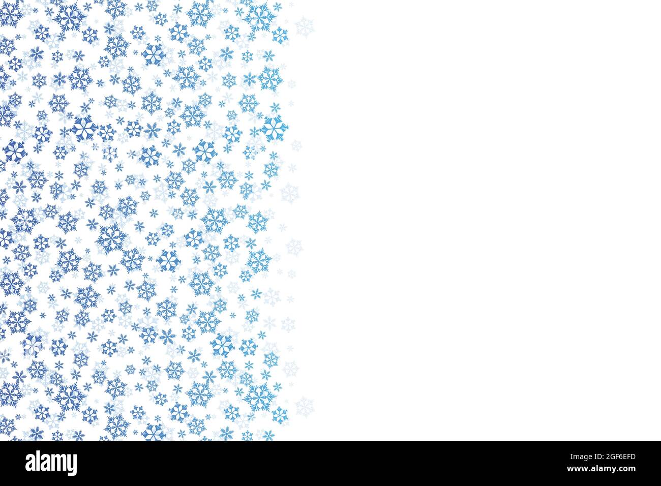 Christmas card with blue snowflakes on white background. Isolated ...