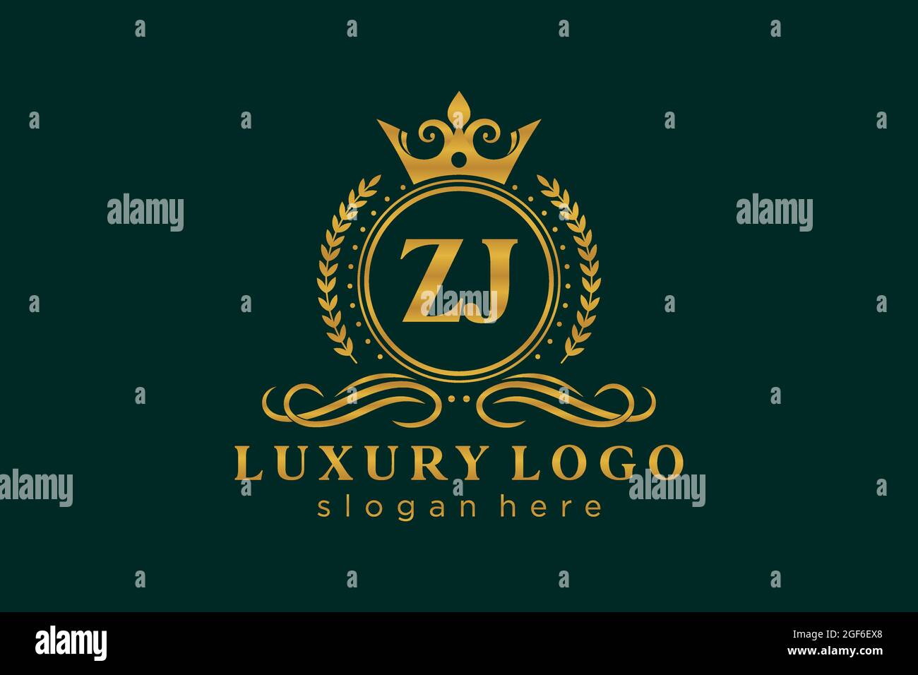 ZJ Letter Royal Luxury Logo template in vector art for Restaurant ...