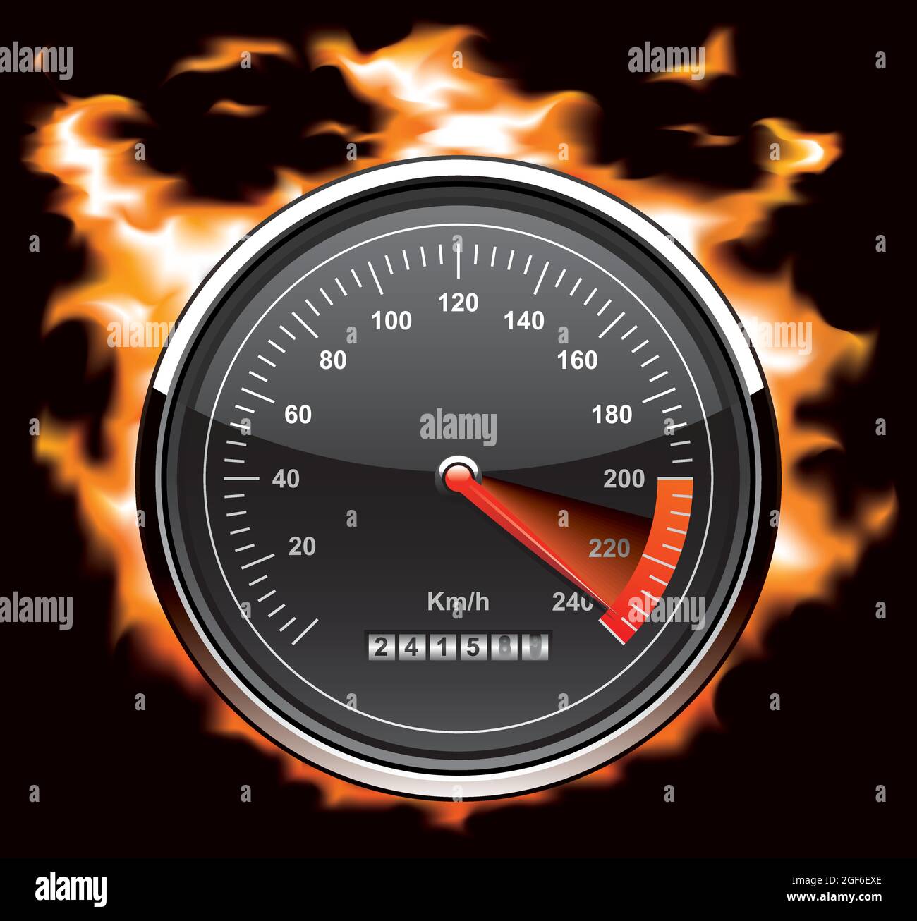 Speedometer involved in flames Stock Vector Image & Art - Alamy