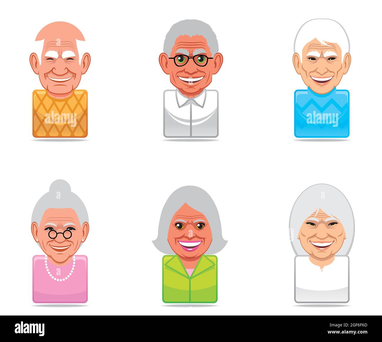 Vector illustration Avatar people icons (senior Stock Vector Image ...