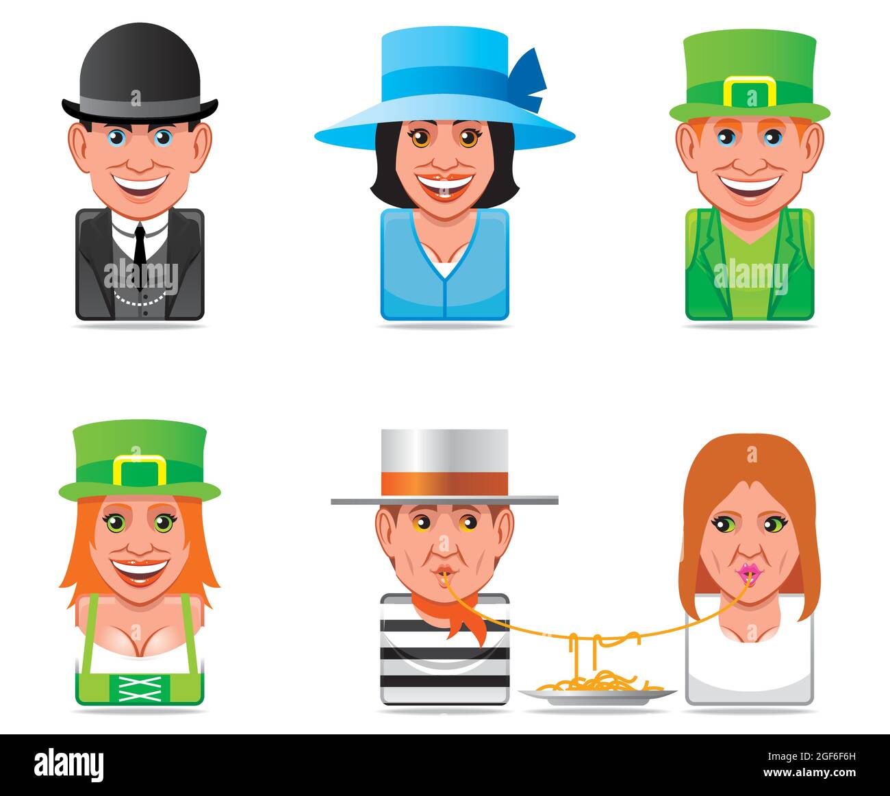 Avatar world people icons(english, irish, italian Stock Vector Image ...