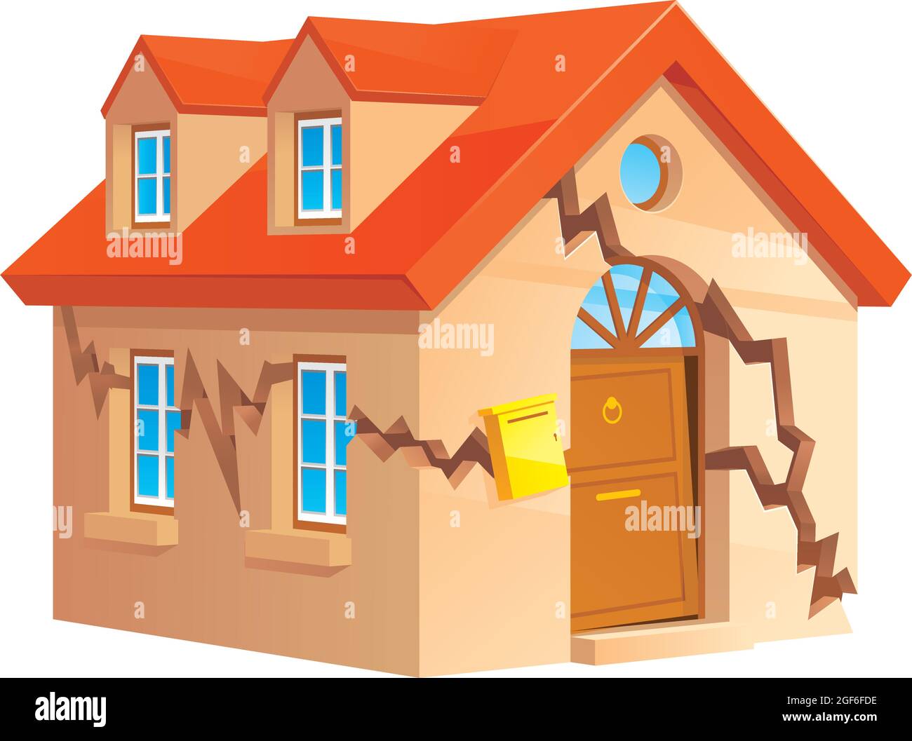 Vector illustration Cracked house Stock Vector Image & Art - Alamy