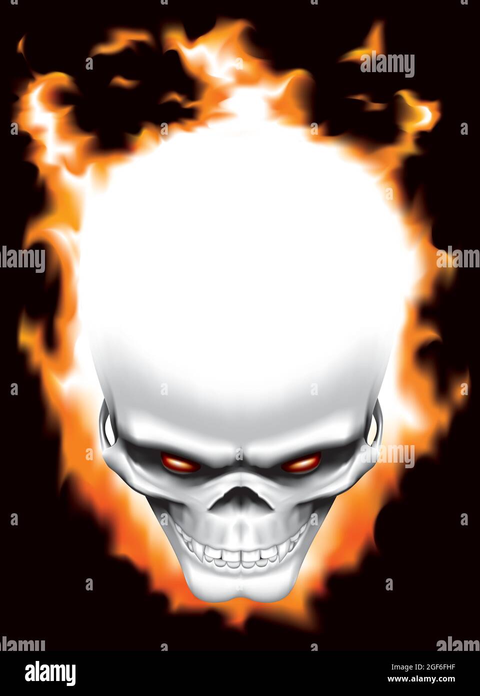 Vector illustration Evil skull on fire (Gradient mesh used Stock Vector ...