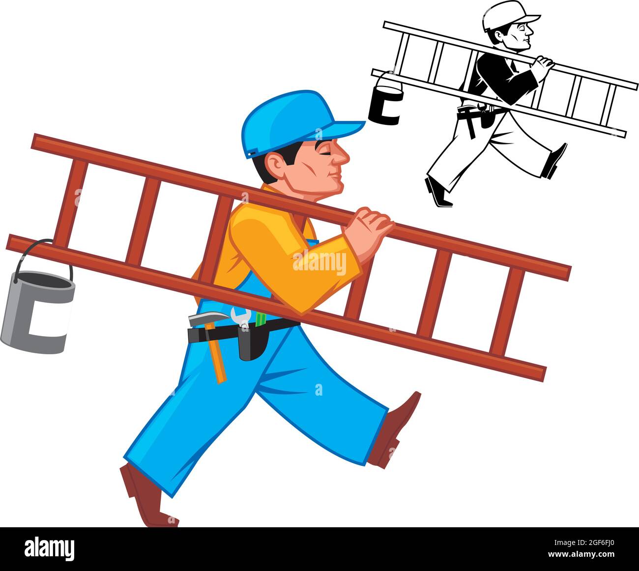 Man On Ladder Vector