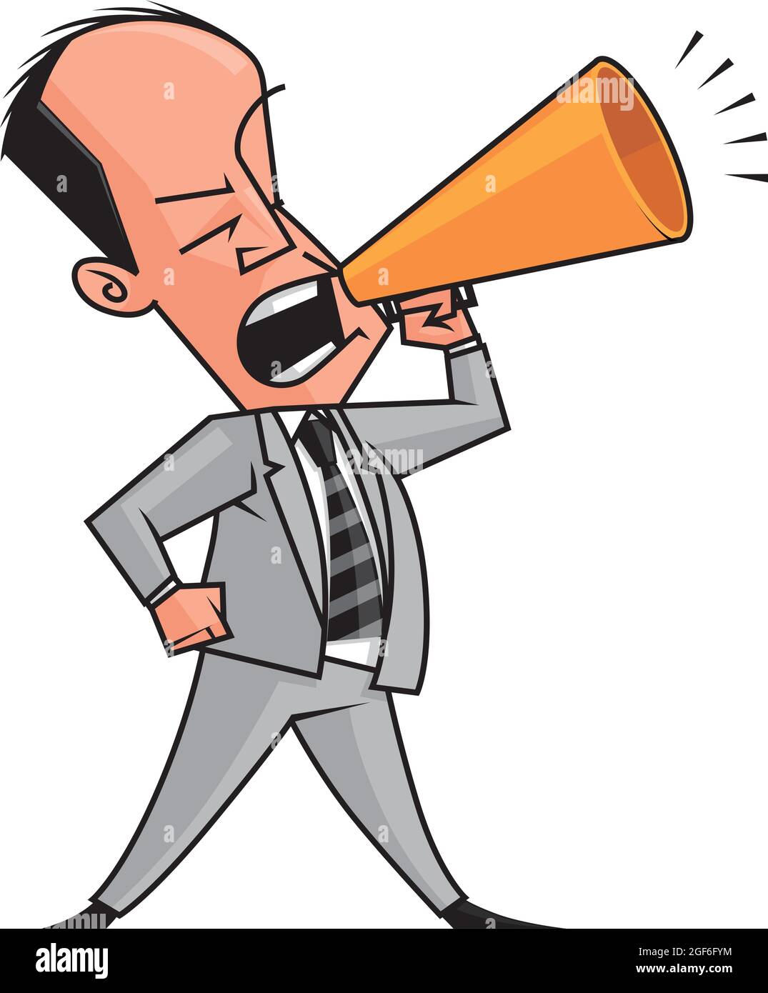 Vector illustration Businessman shouting in megaphone Stock Vector ...