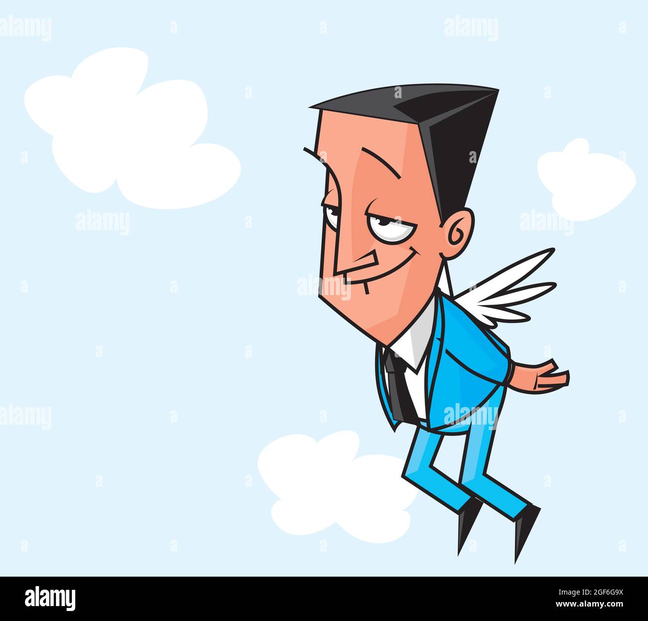Vector illustration Winged businessman flying Stock Vector Image & Art ...