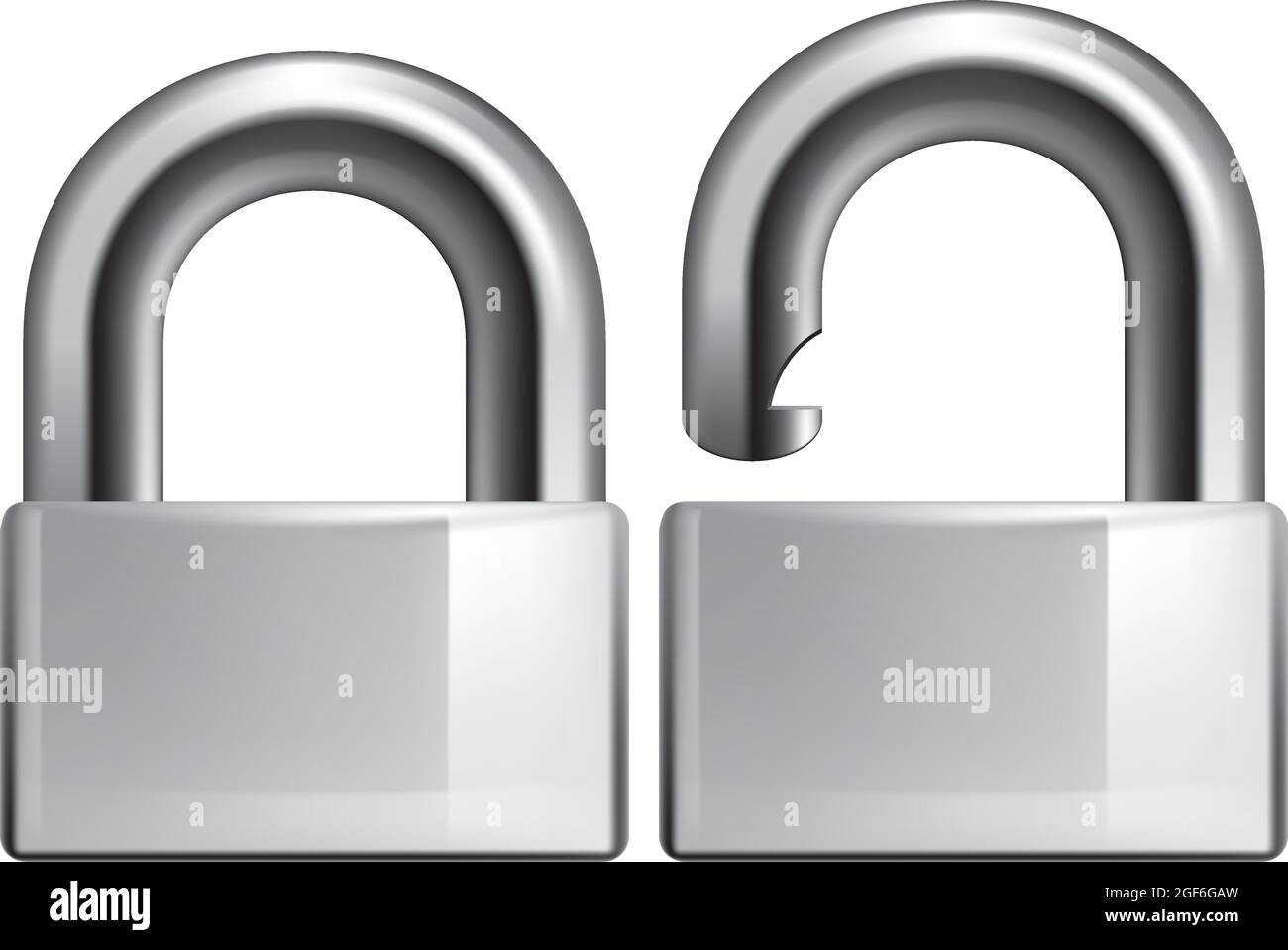 Vector illustration Padlock opened and closed Stock Vector Image & Art ...