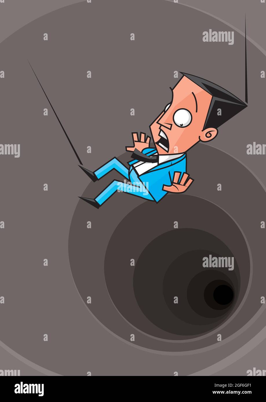 Vector illustration Businessman falling in the abyss Stock Vector Image ...