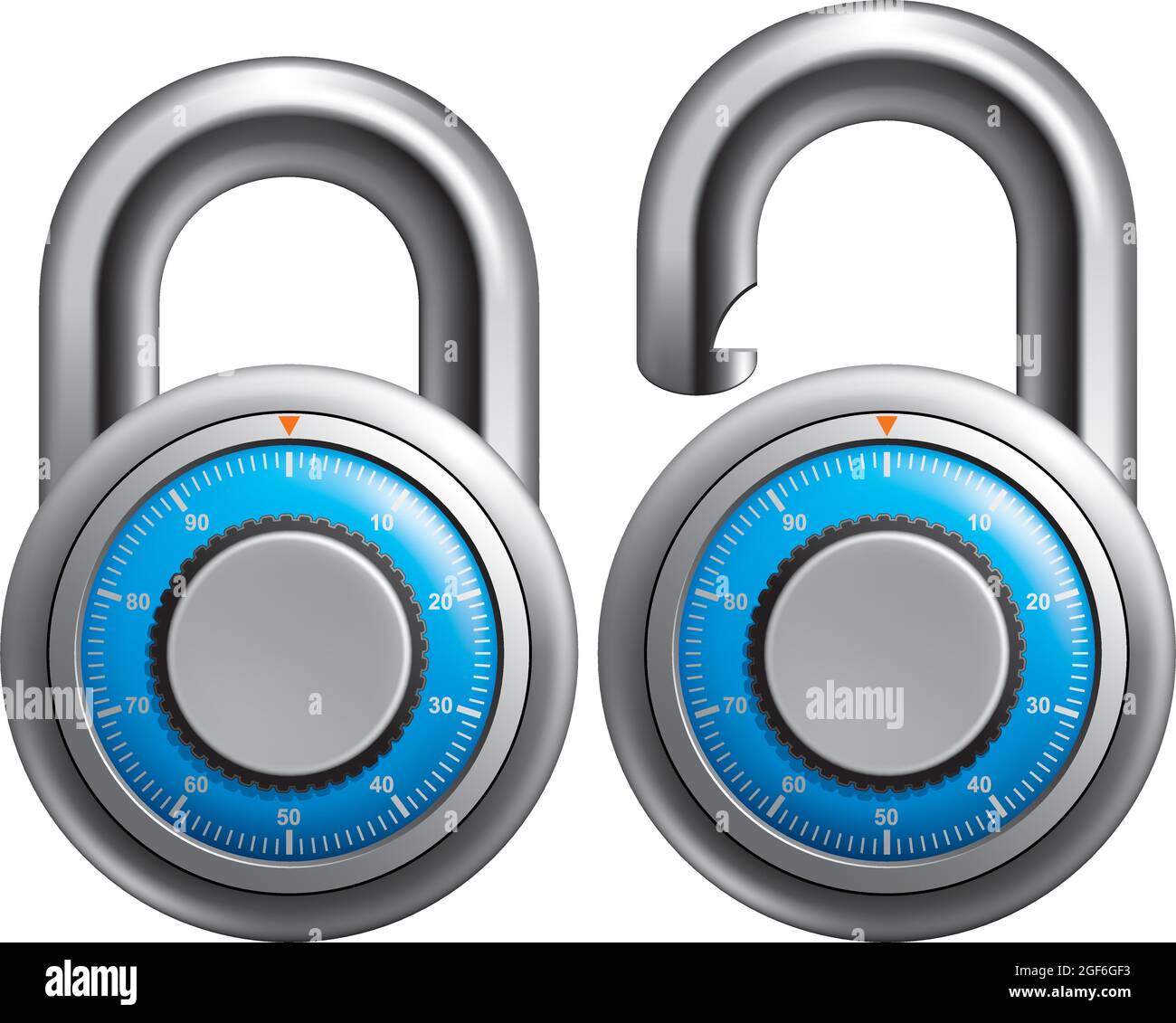 Vector illustration Padlock opened and closed Stock Vector Image & Art ...