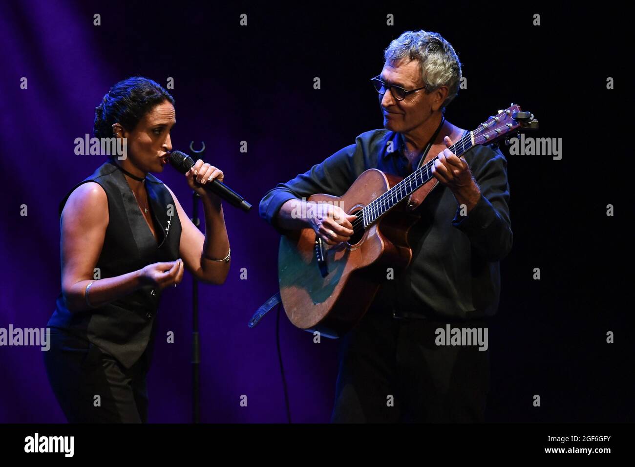 Noa and Gil Dor during the concert at Cavea Auditorium Parco della ...