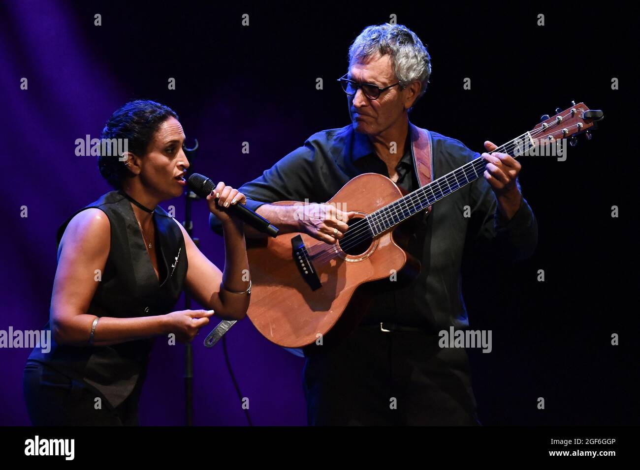 Noa and Gil Dor during the concert at Cavea Auditorium Parco della ...