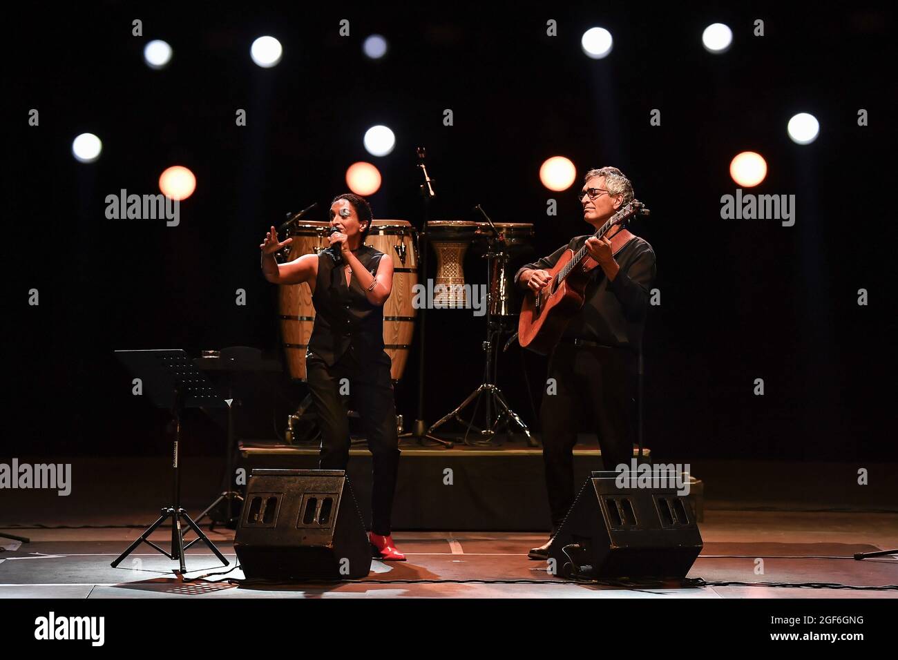 Noa and Gil Dor during the concert at Cavea Auditorium Parco della ...