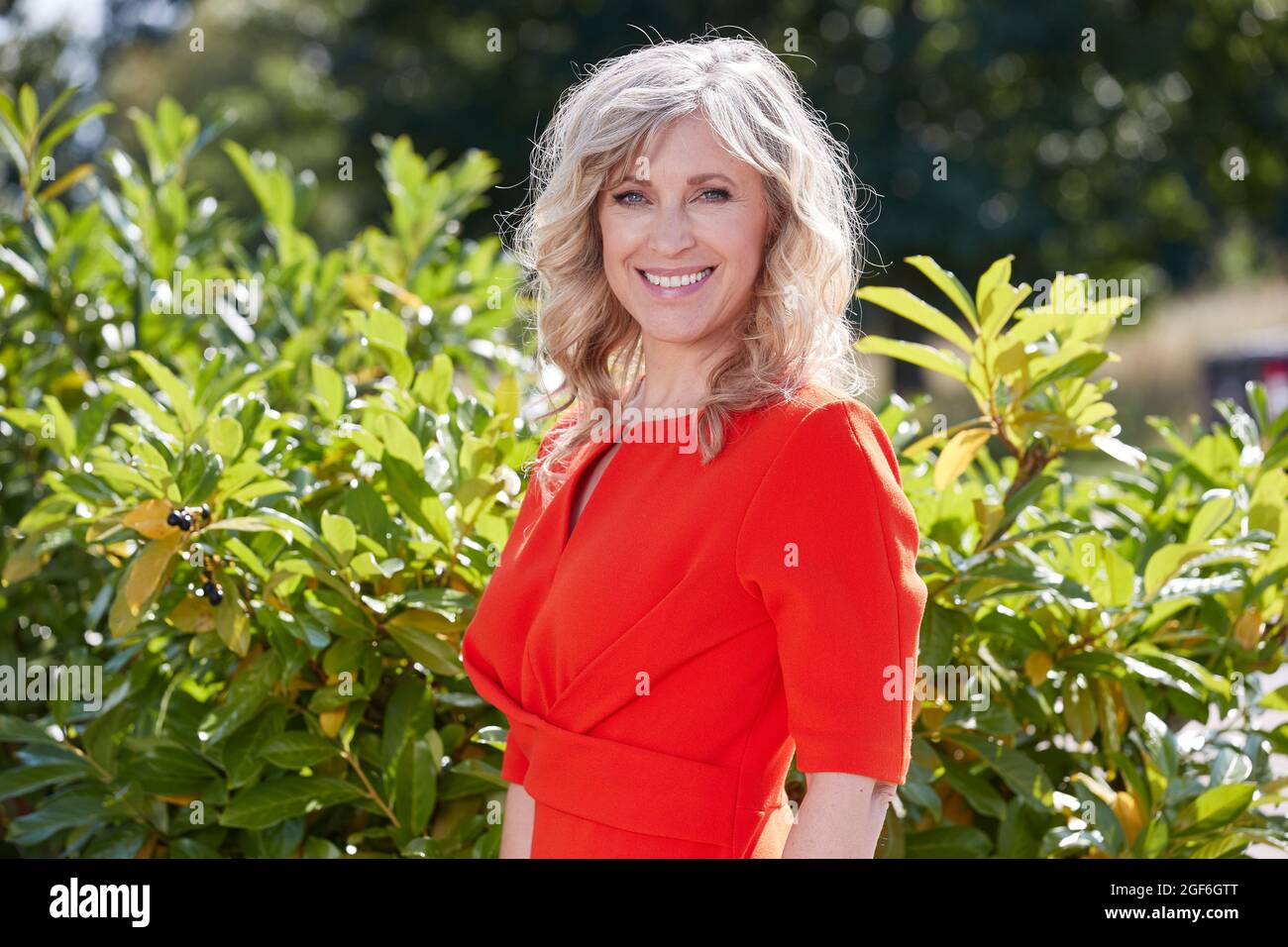 23 August 2021, Lower Saxony, Lüneburg: Nicole Ernst, actress, smiles ...