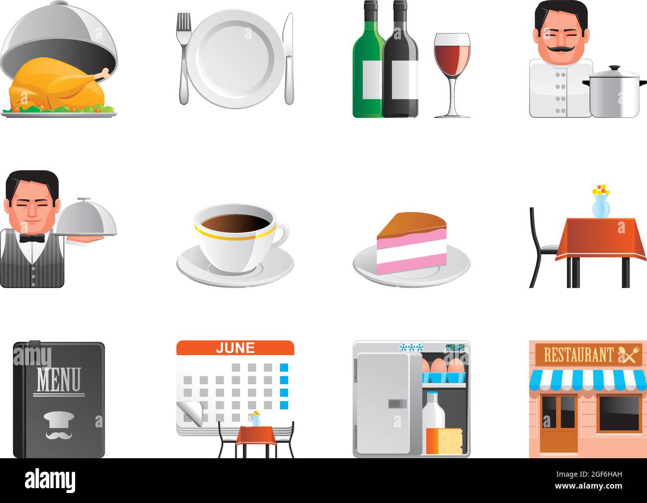 Vector illustration Restaurant icons Stock Vector Image & Art - Alamy