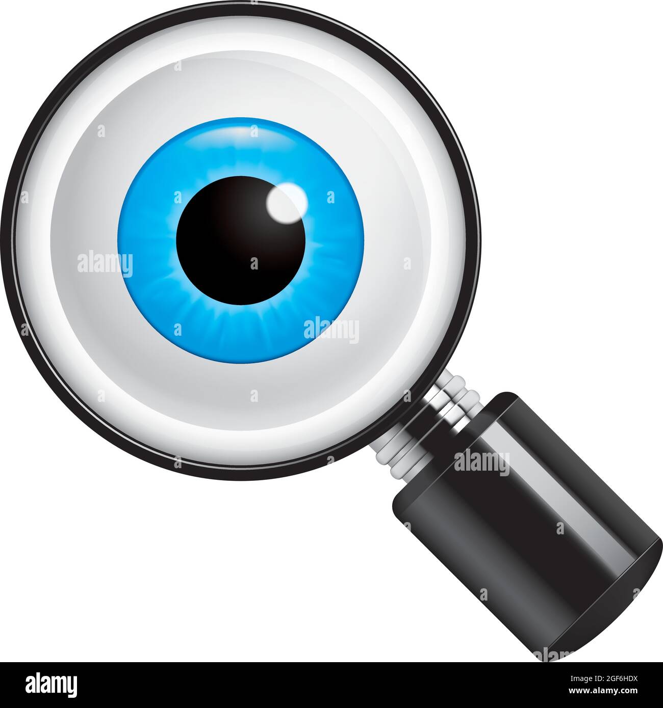 Vector illustration Eyeball in magnifying glass Stock Vector Image ...