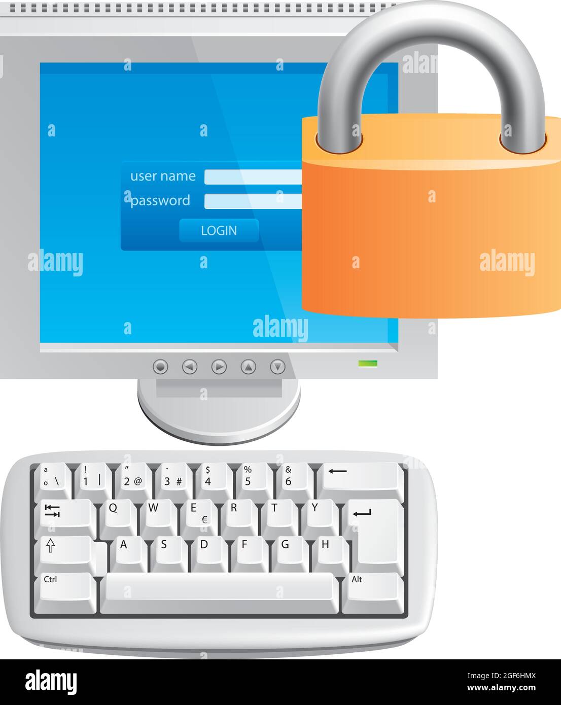 Vector illustration Locked computer Stock Vector Image & Art - Alamy