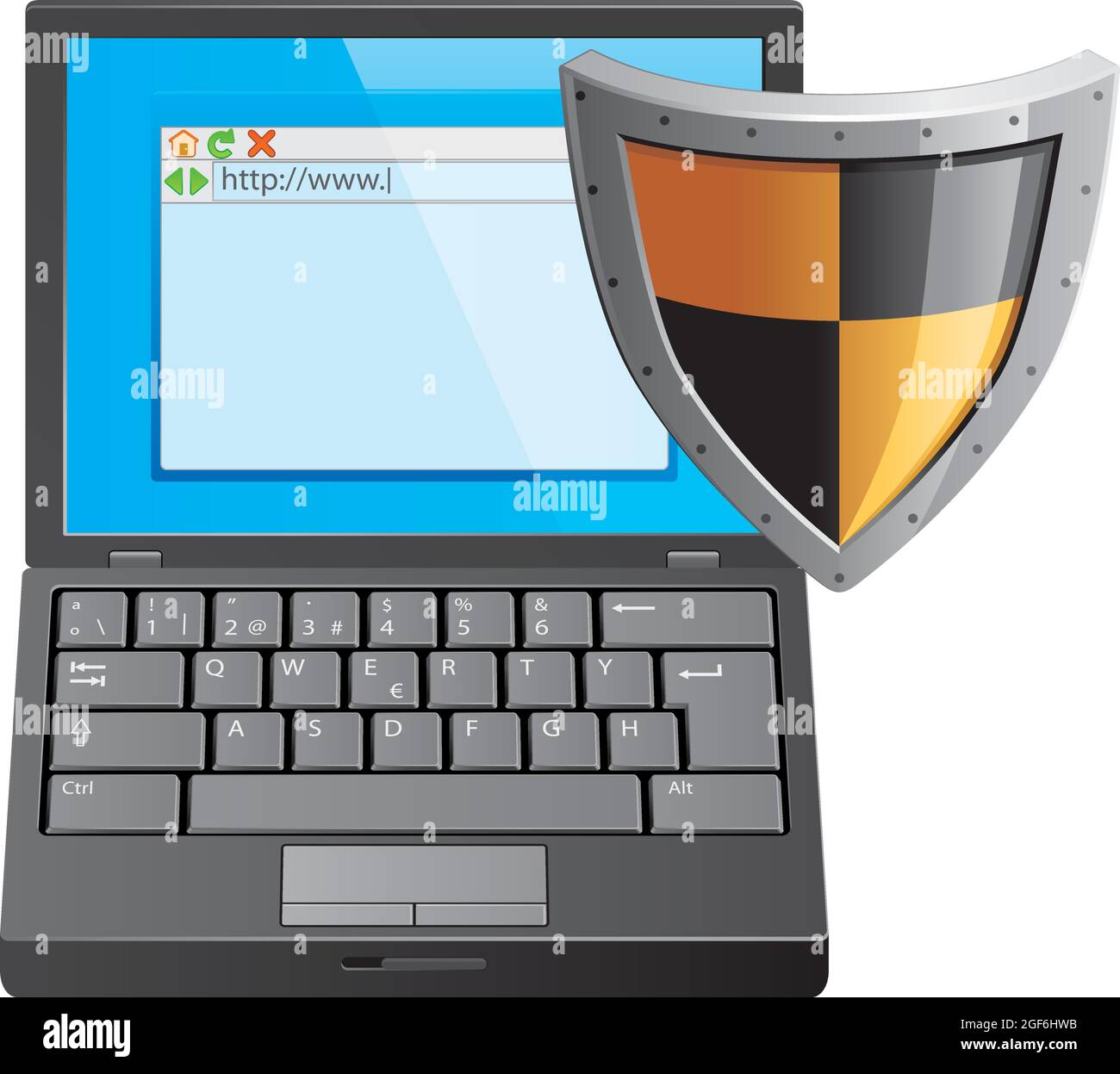 Vector illustration Computer protection Stock Vector Image & Art - Alamy