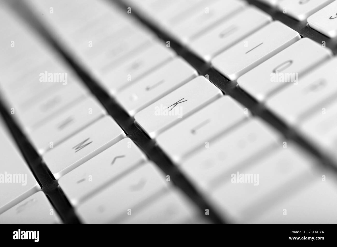 White keys of computer keyboard, closeup Stock Photo - Alamy