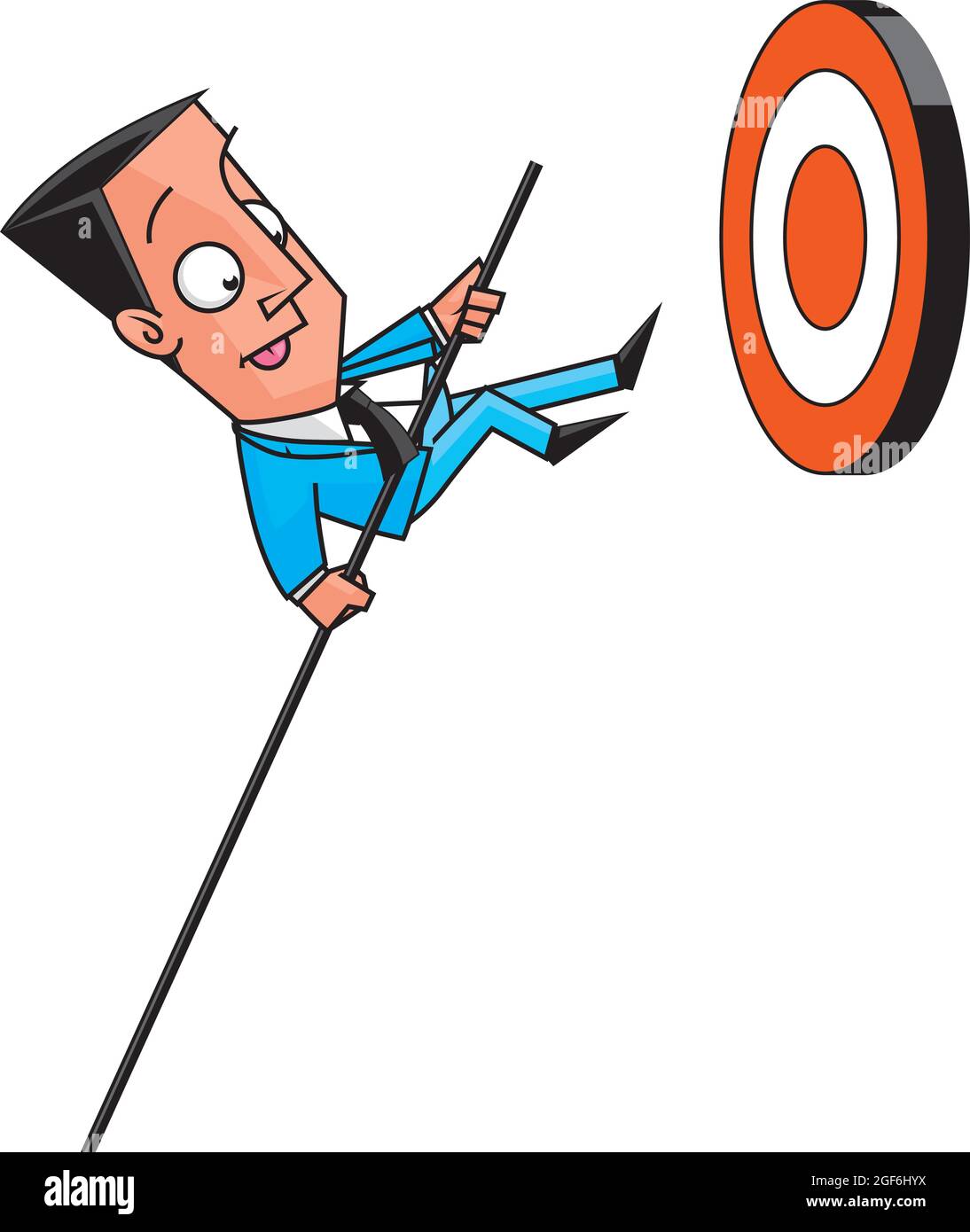 Cartoon businessman jumping to the target Stock Vector Image & Art - Alamy