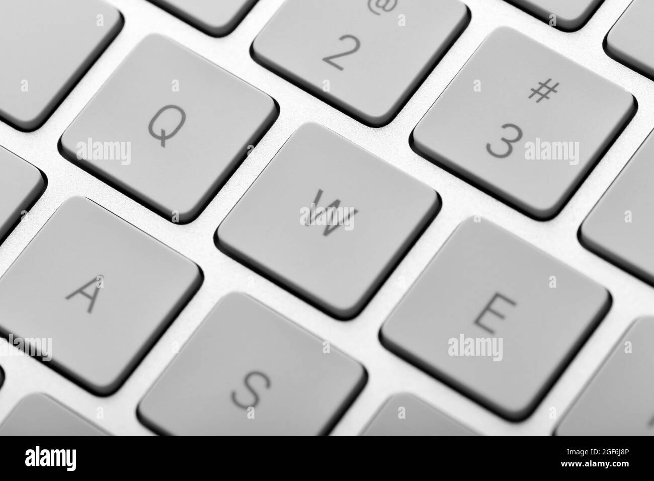 White keys of computer keyboard, closeup Stock Photo - Alamy