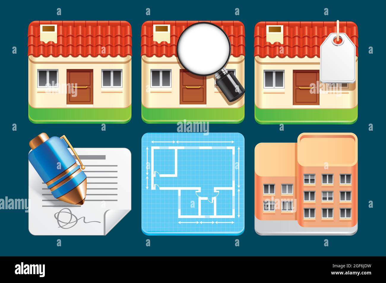 Real estate icons Stock Vector Image & Art - Alamy