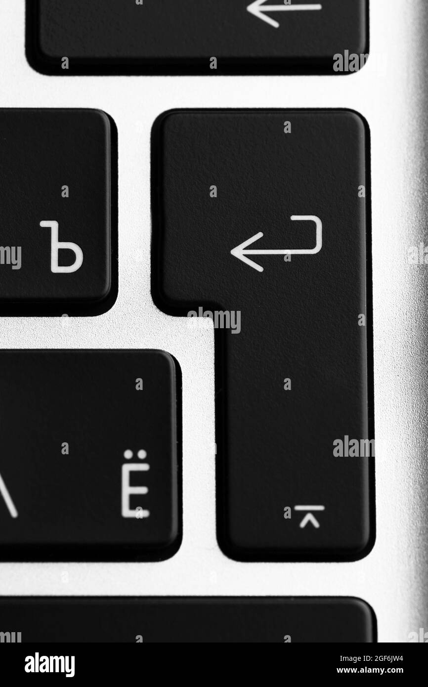 Black keys of computer keyboard, closeup Stock Photo - Alamy