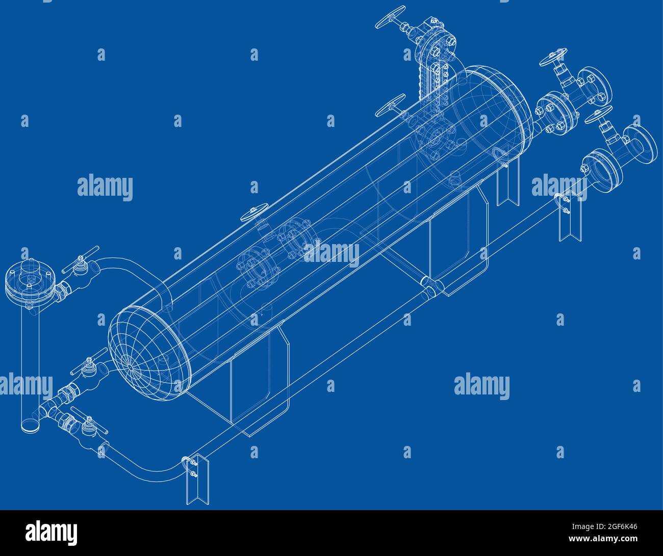 Industrial tank with valves. Vector Stock Vector Image & Art - Alamy