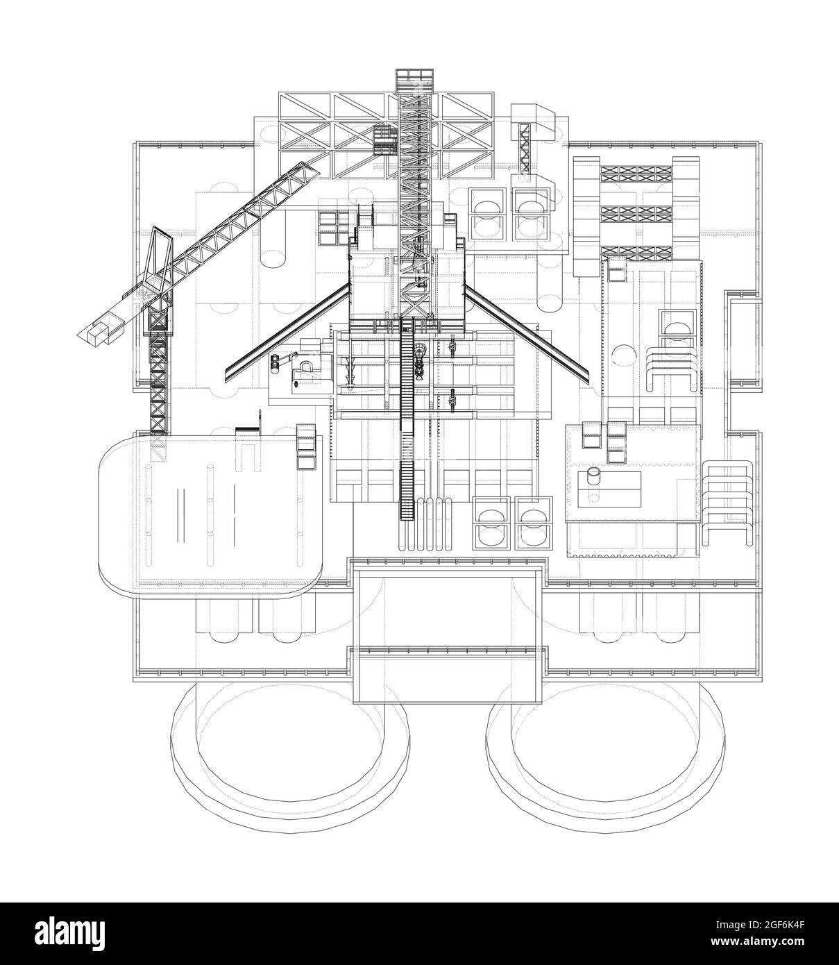 Offshore Oil Rig. Vector rendering of 3d Stock Vector Image & Art - Alamy