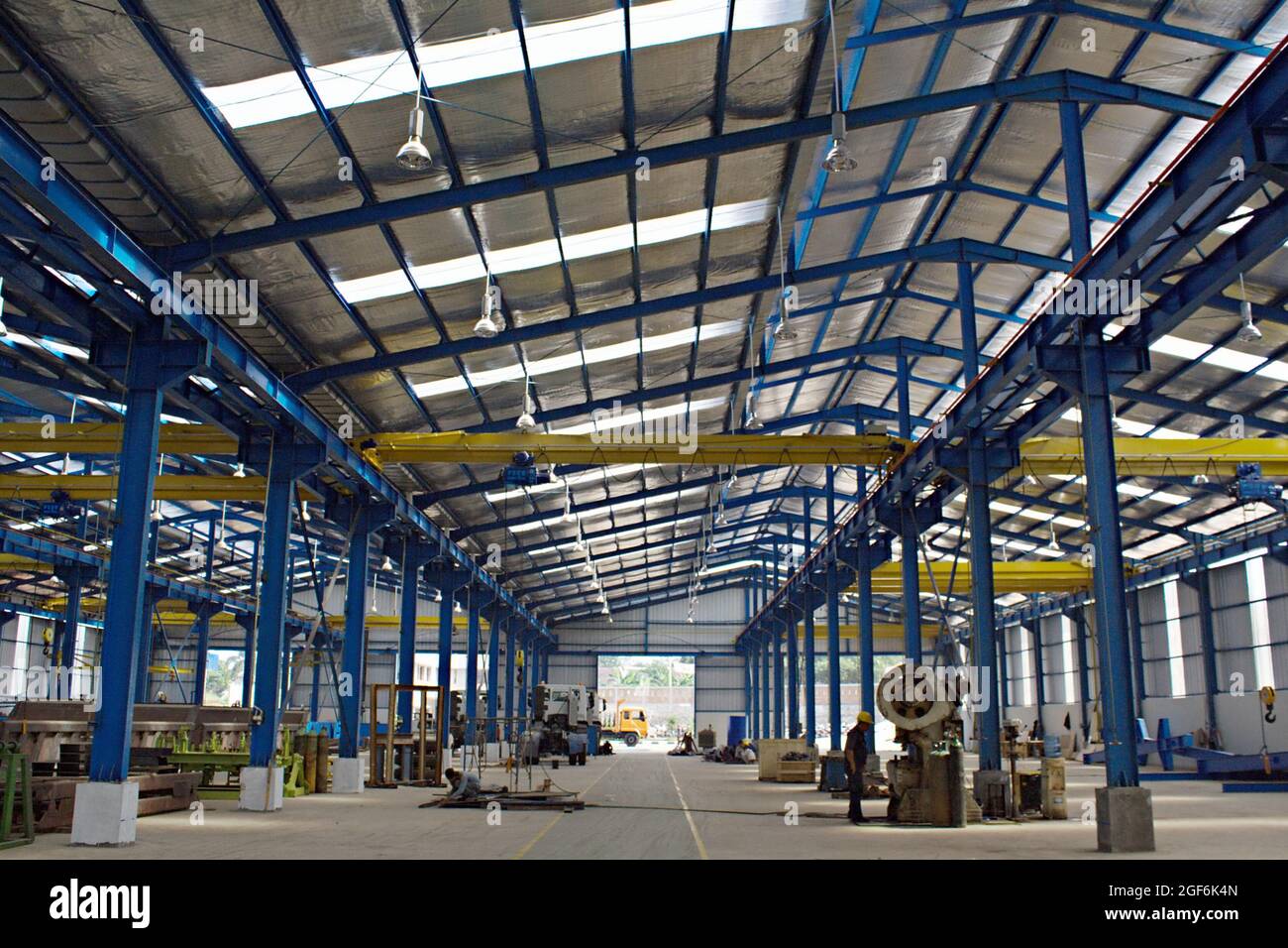 Interior of a warehouse and fabrication workshop Stock Photo - Alamy