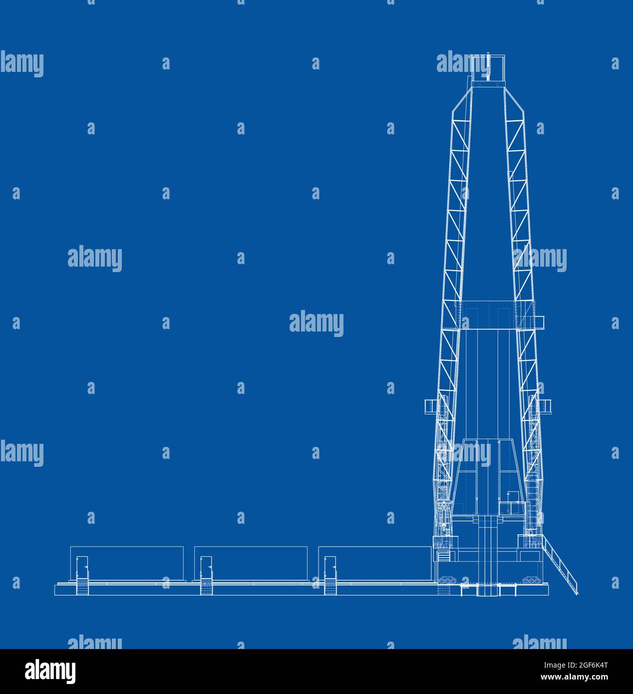 Oil rig. Orthography vector Stock Vector Image & Art - Alamy