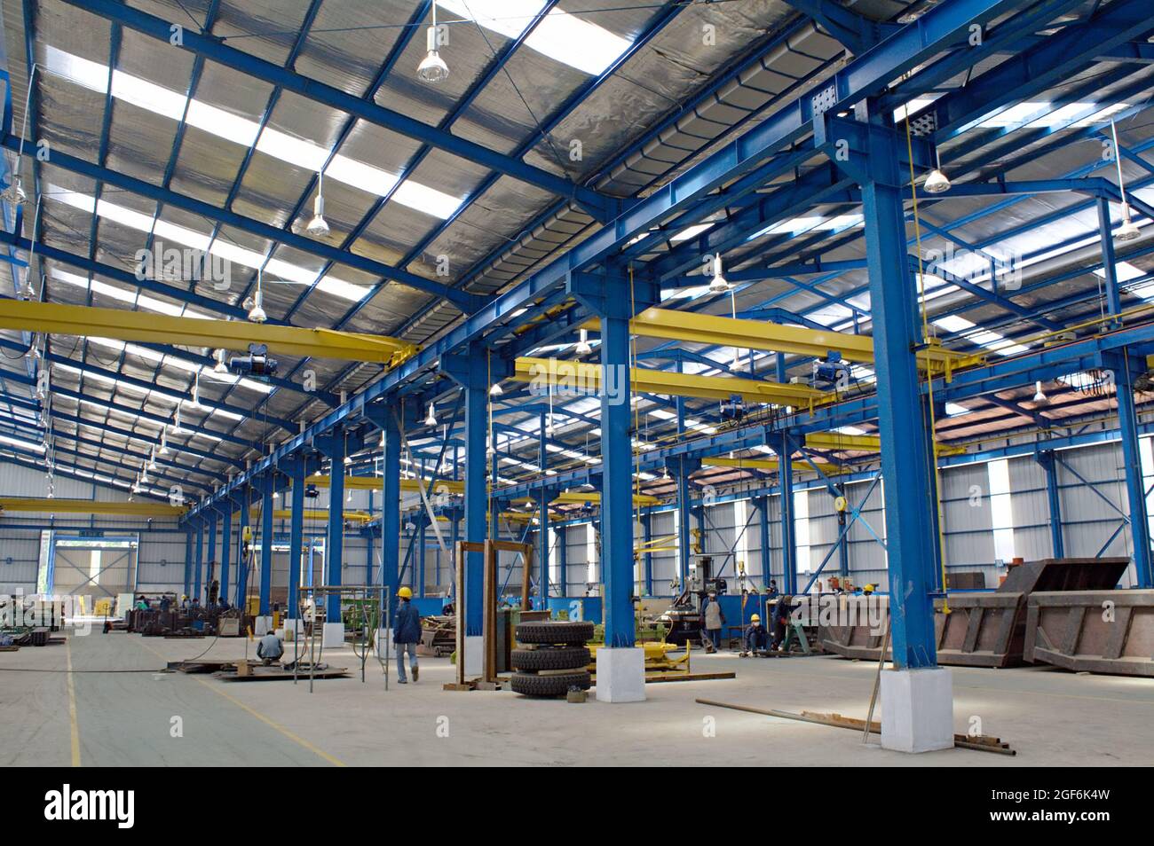 Interior of a warehouse and fabrication workshop Stock Photo - Alamy