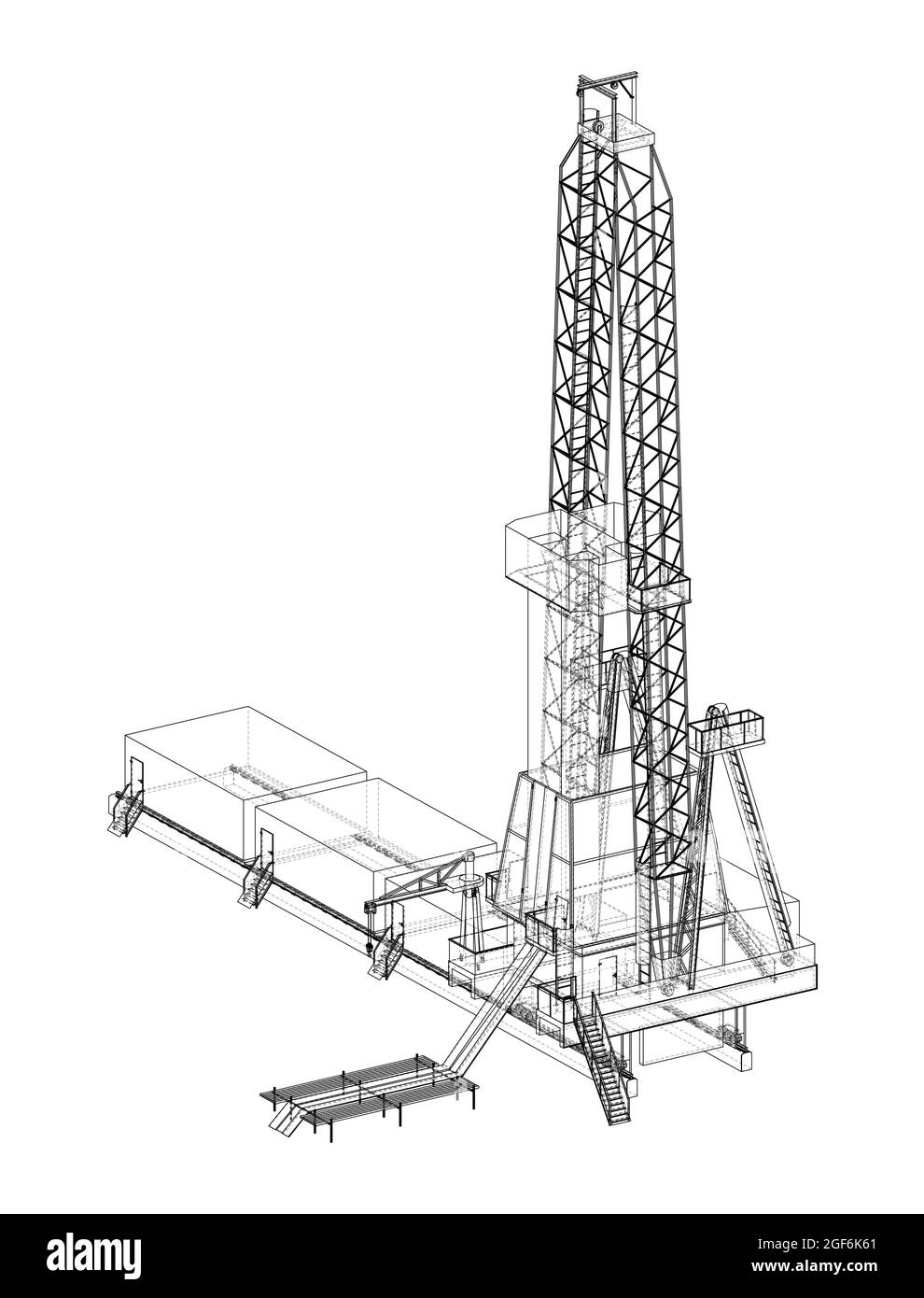 Oil rig. Orthography vector Stock Vector Image & Art - Alamy