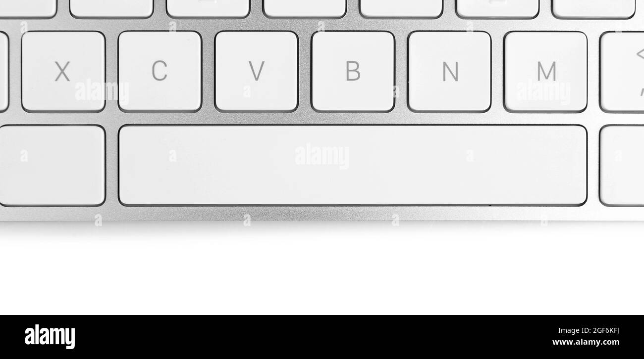 White keys of computer keyboard, copy space Stock Photo - Alamy