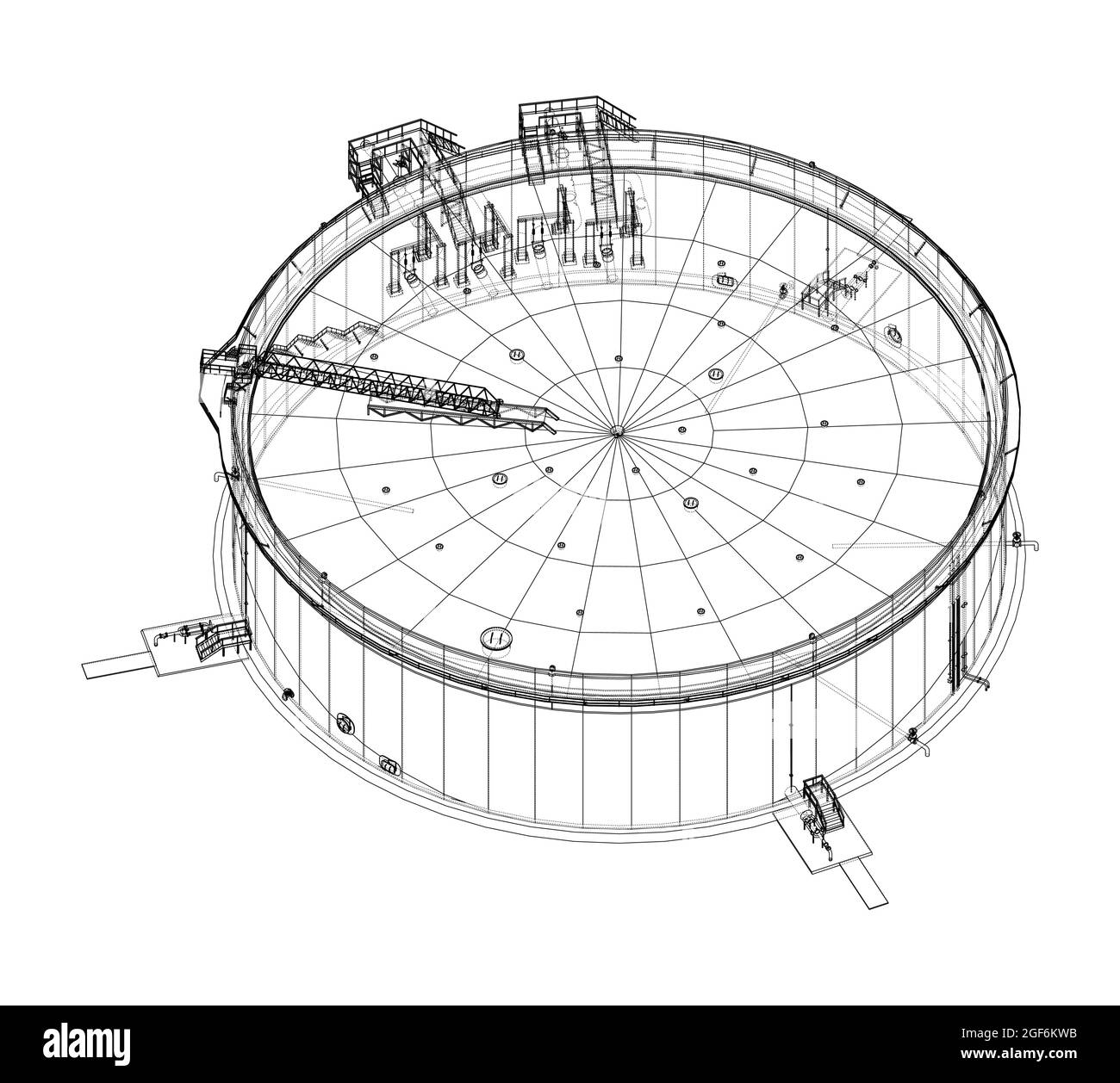Large oil tank with floating roof. Vector Stock Vector Image & Art - Alamy