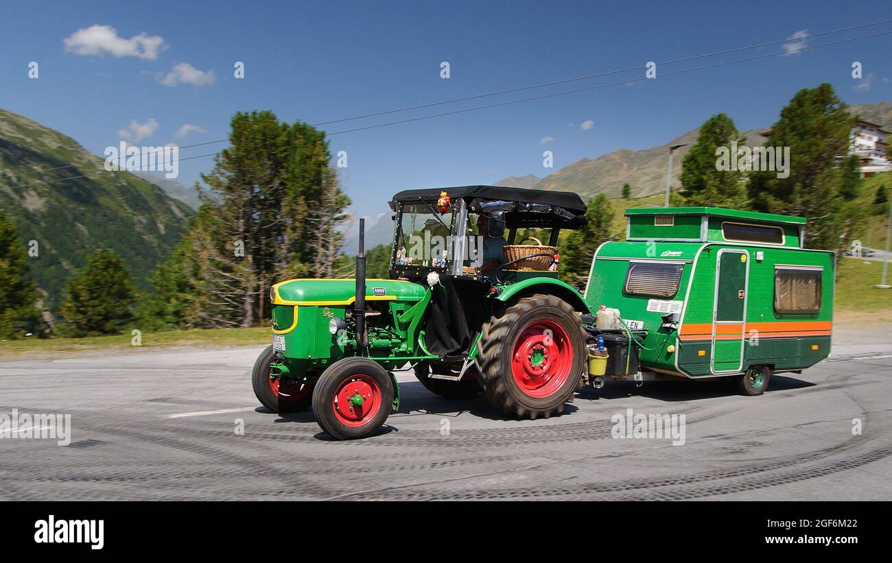 A small caravan connected behind a tractor. (CTK Photo/Petr Malina ...