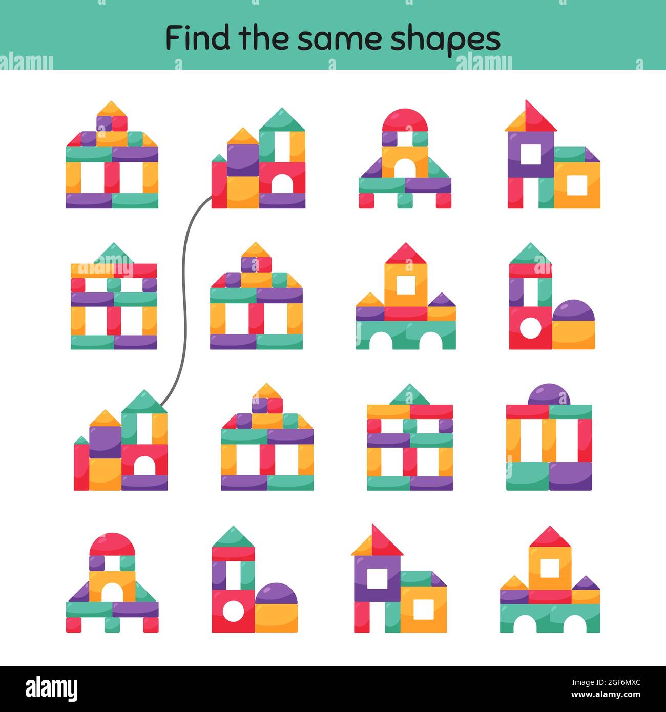 Vector Illustration Find Same Worksheet For Kids Kindergarten vector-illustration-find-same-worksheet-for-kids-kindergarten
