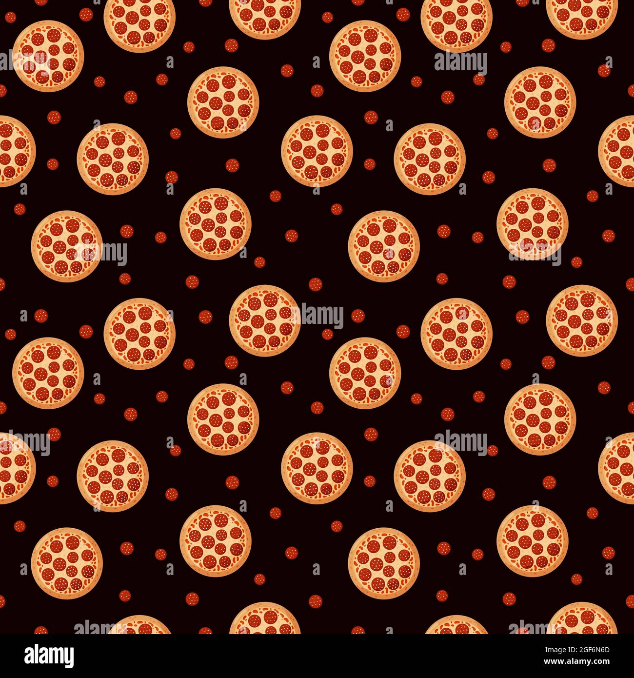 Seamless pattern with pizza pepperoni. Italian fast food. Vector ...