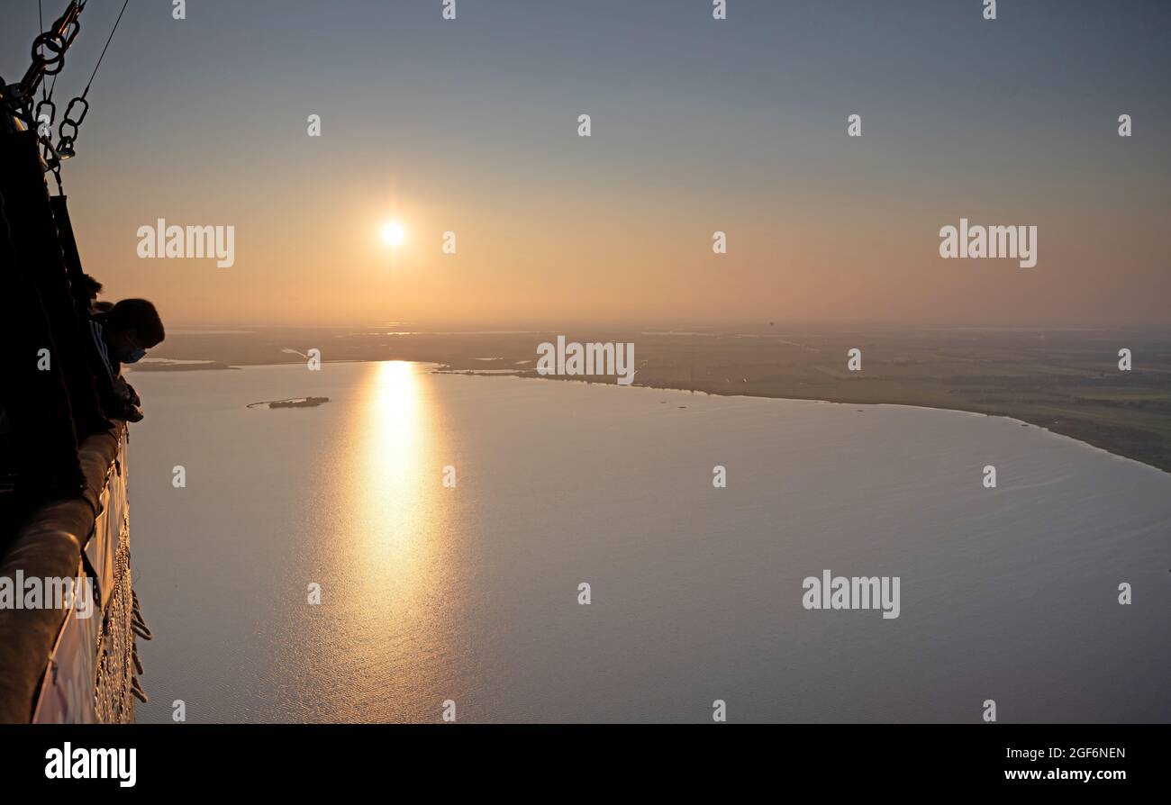 Aerial view over Friesland, one of the northern provinces of the ...