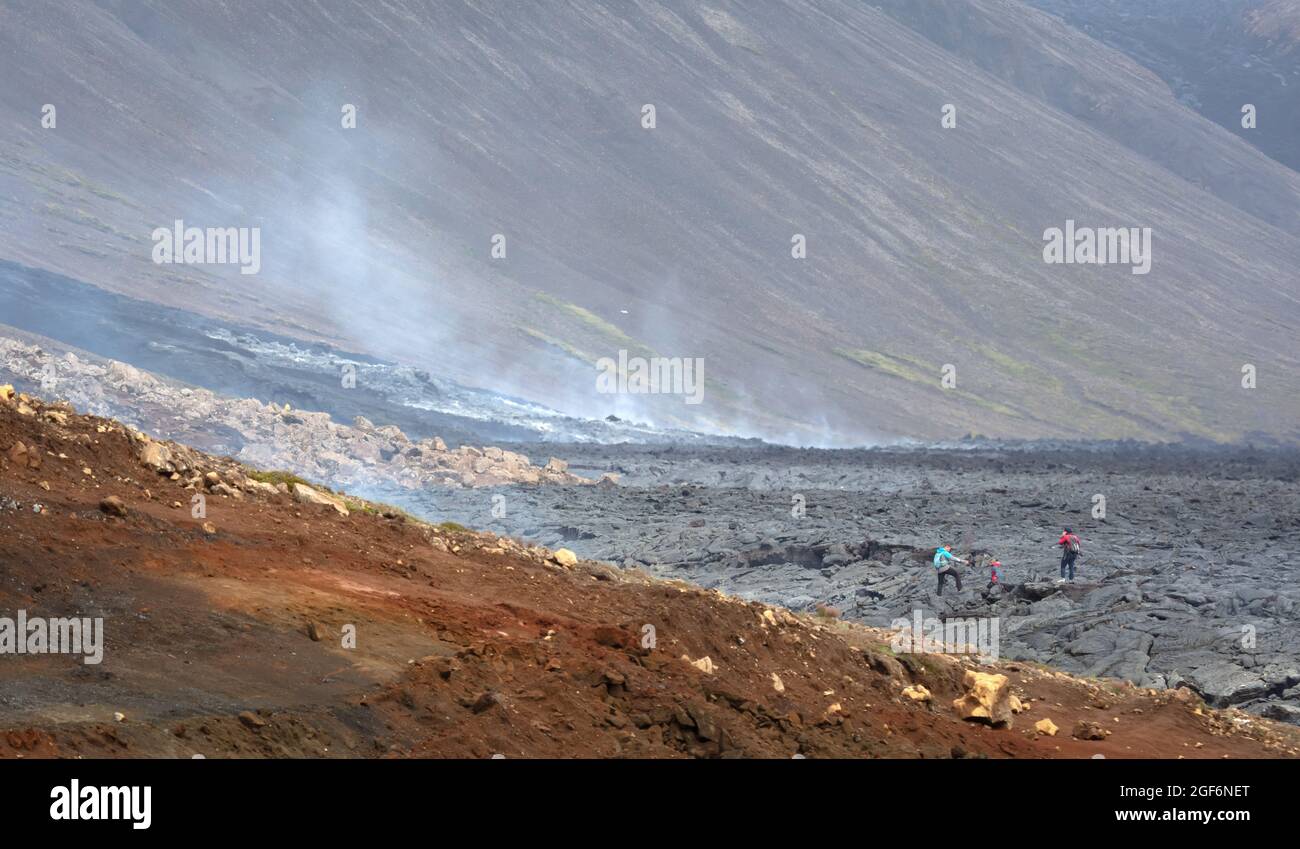 Grindavik, Iceland - July 26, 2021: A unique natural attraction. People ...