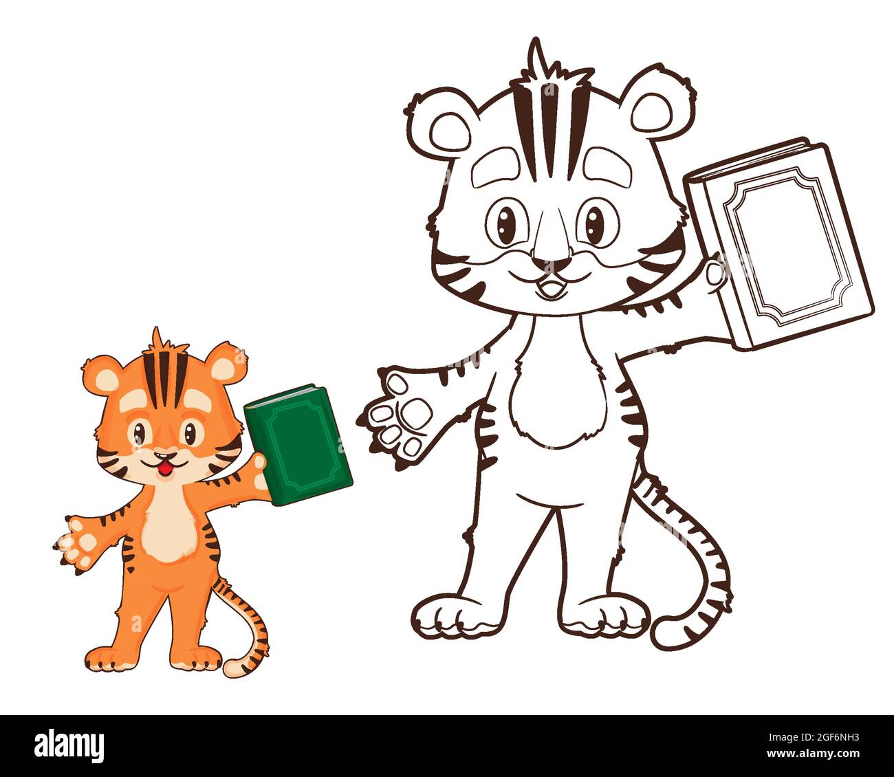 Tiger outline hi-res stock photography and images - Alamy