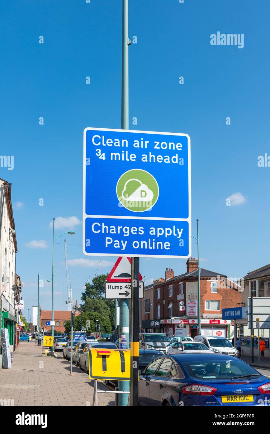 Signs warning about Birmingham Clean Air Zone charges Stock Photo - Alamy