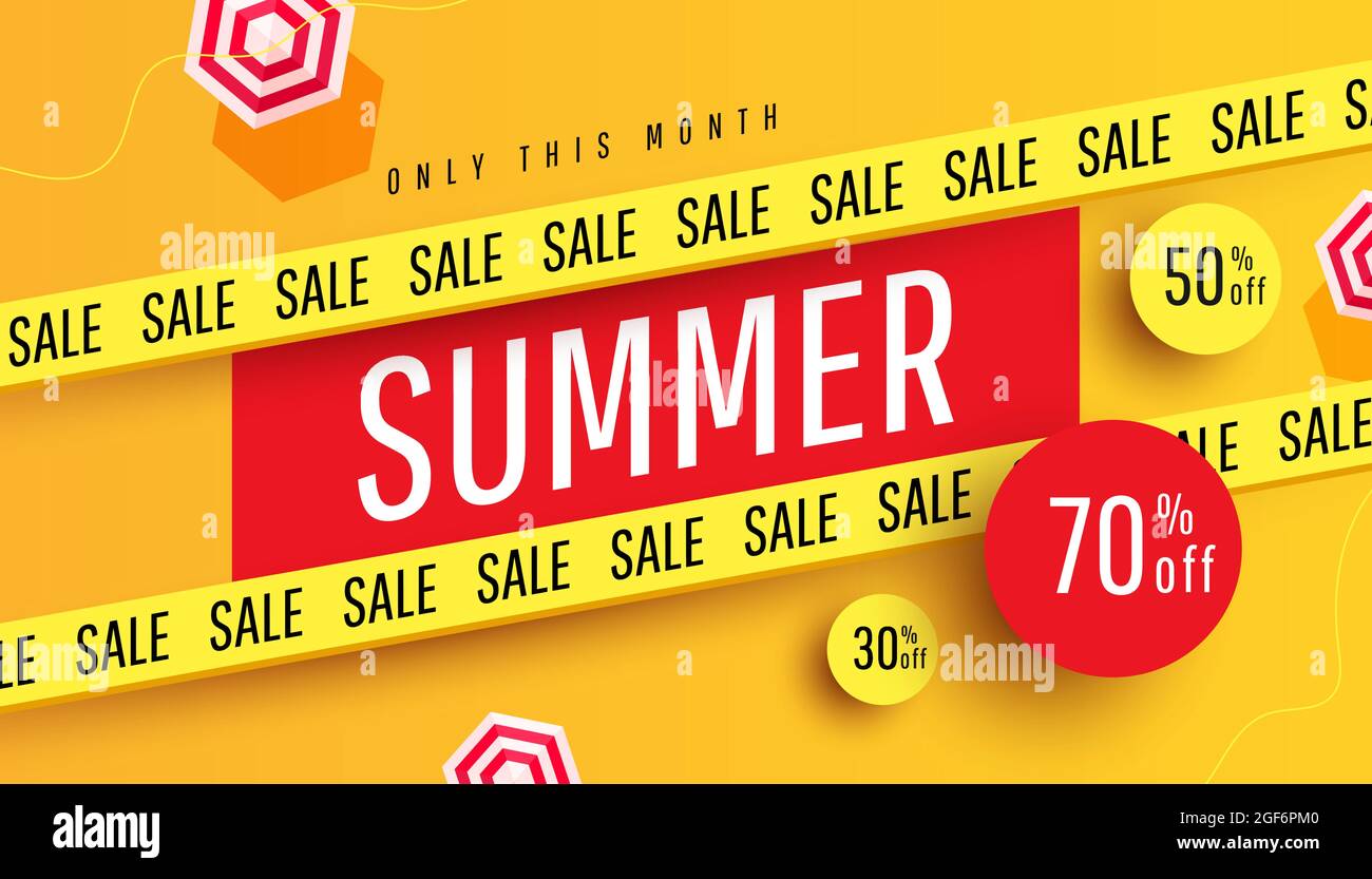 Summer sale banner template design vector illustration for seasonal ...