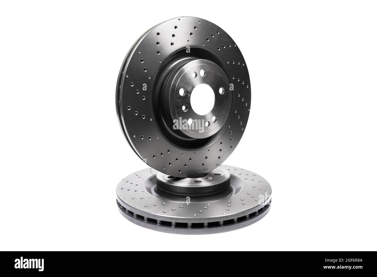 Two car brake disc isolated on white background. Auto spare parts ...